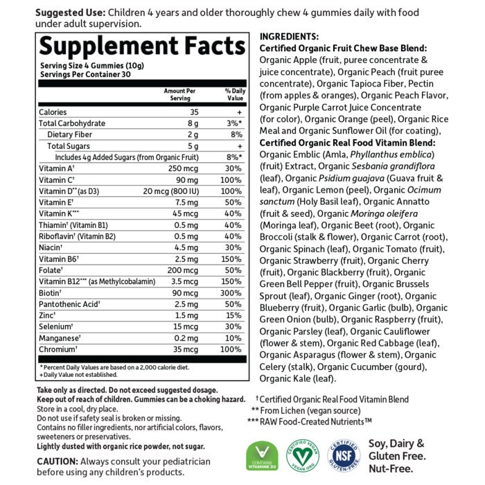 Mykind Kids Multi-fruit 120 gummies - Vitanurich Vitamins and Supplements