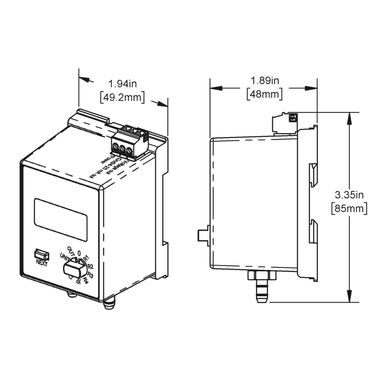 BAPI ZPS-LR-EZ-ST-IN | Din Rail Differential Pressure Sensor | ZOT Supply
