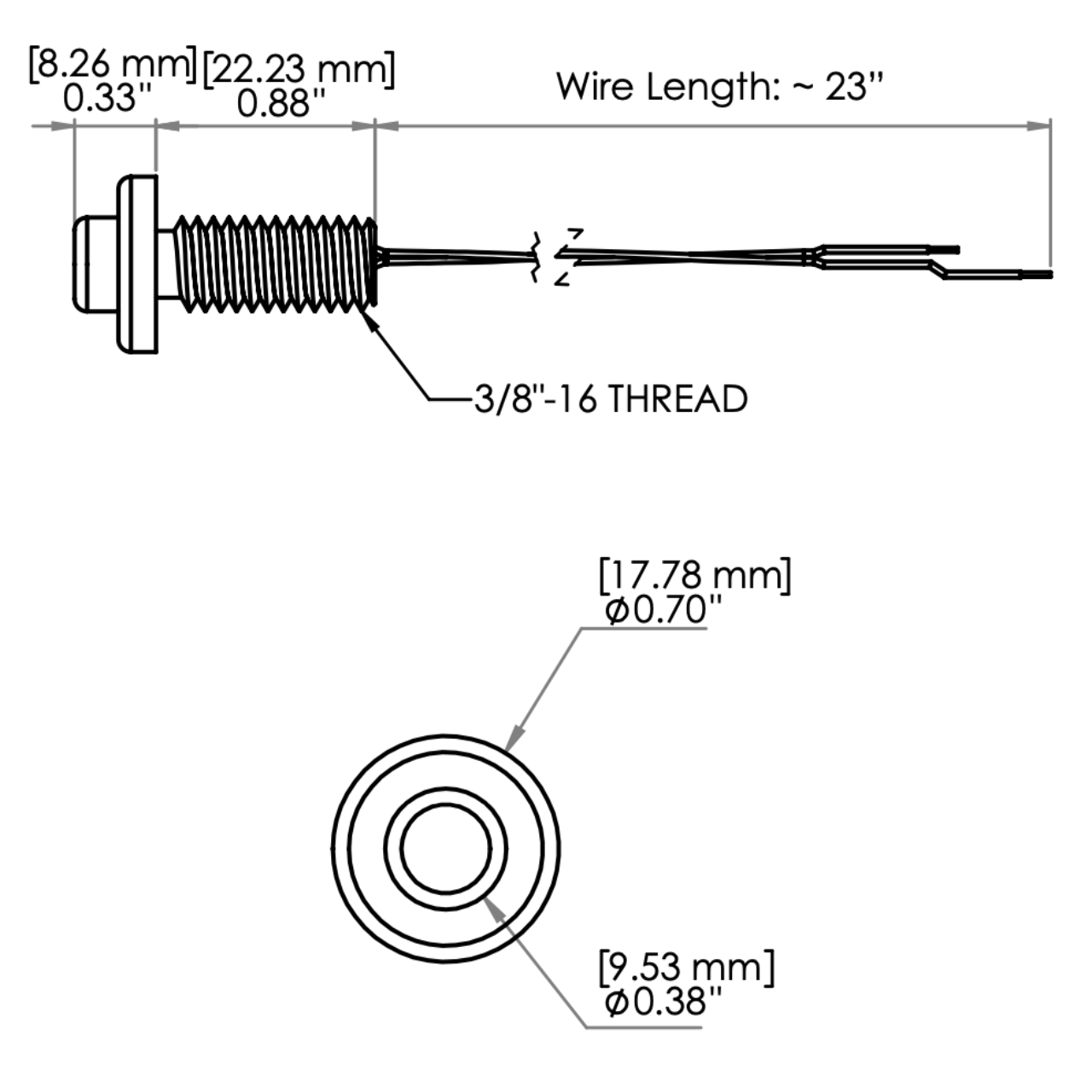 ACI A/AN-SBS | Stainless Steel Button Temperature Sensor | ZOT Supply