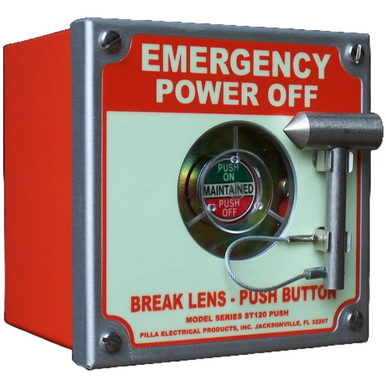 Pilla ST120SN1BP2SL-Emergency Power Off | NEMA 1 Break Glass | ZOT Supply