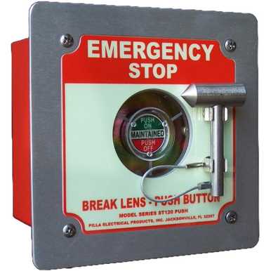 Pilla ST120FN1BP2SL-Emergency Stop | NEMA 1 Break Glass | ZOT Supply