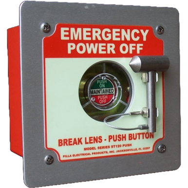 Pilla ST120FN1BP2SL-Emergency Power Off | NEMA 1 Break Glass | ZOT Supply