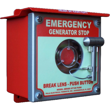 Pilla ST120SN4BP1SL-Emergency Generator Stop | NEMA 4&12 Break Glass ...