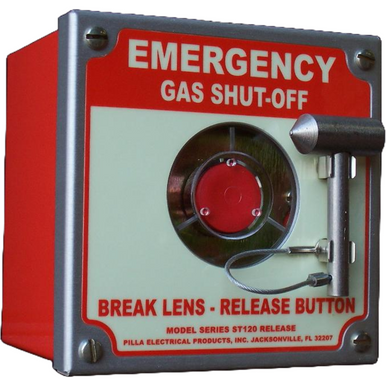 Pilla ST120SN1SL-Emergency Gas Shut-Off | NEMA 1 Break Glass | ZOT Supply