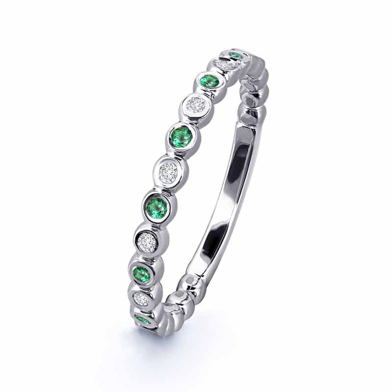 Emerald eternity ring platinum store