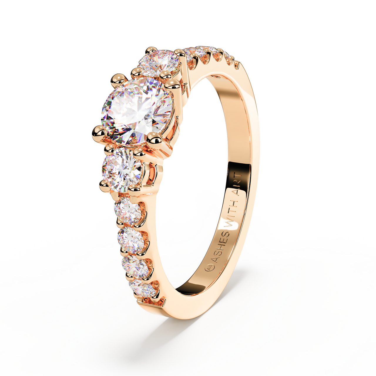Diamond Trilogy Tapered Ashes Ring