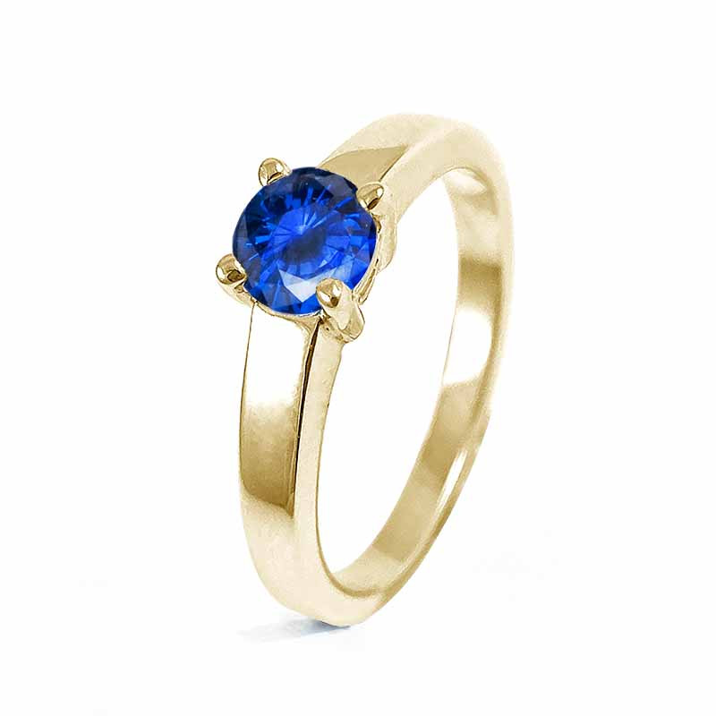 Blue Sapphire Secrets Sparkle Memorial Ring With Ashes or Hair