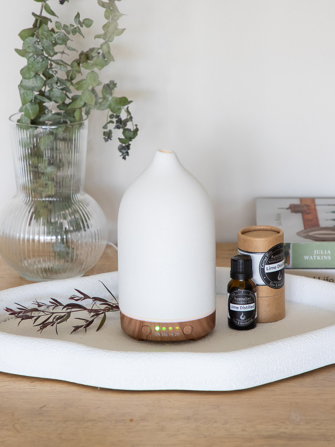 Stone Aroma Diffuser - White/Wood | AWO
