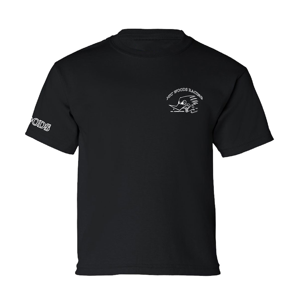 Nic Woods Racing - Youth Black & White Logo T-Shirt - Mr. Horsepower Jr ...