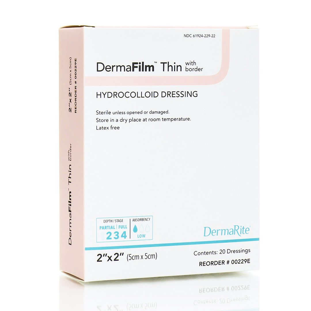 Dermafilm Hydrocolloid Wound Dressing, Thin With Border, 2" X 2 ...