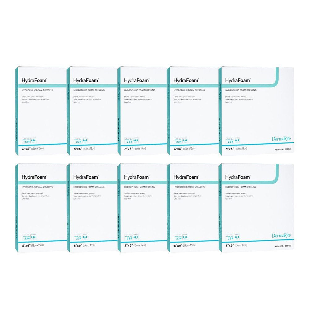 Hydrafoam Hydrophilic Foam Dressing, 6" X 6" [ 10 Pack ] - Medical ...