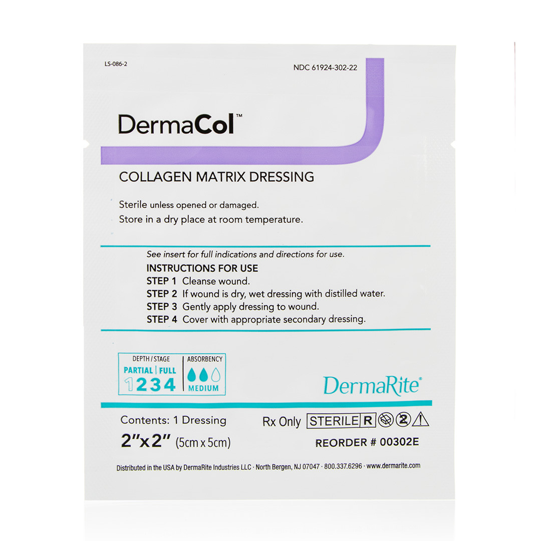 Dermacol Collagen Matrix Wound Dressing, 2" X 2" [ 10 Pack ] - Medical ...