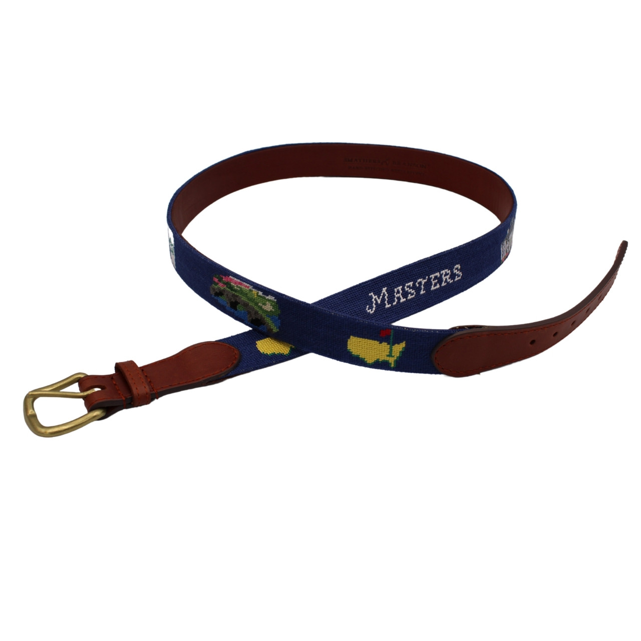Masters Smathers & Branson Needlepoint Navy Icon Belt - MMO Golf Masters Smathers & Branson Needlepoint Navy Icon Belt - MMO Golf