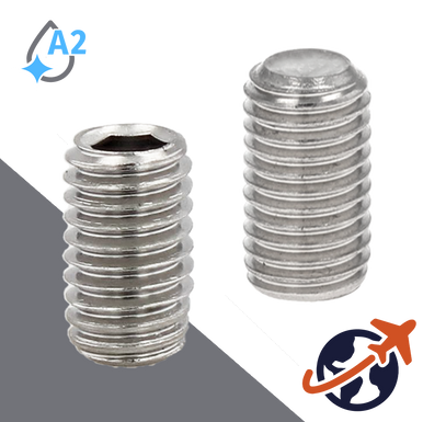 M6X1.0 Cup Point Allen Socket Set Screw - A2 Stainless ISO 4029 - BelMetric