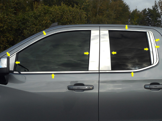 Stainless Steel Chrome Window Trim 22Pc for 2019-2020 Chevy Silverado ...