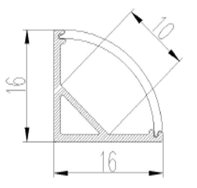 1616A Silver Anodized Aluminum Profile with White Milky Diffuser, 90 ...