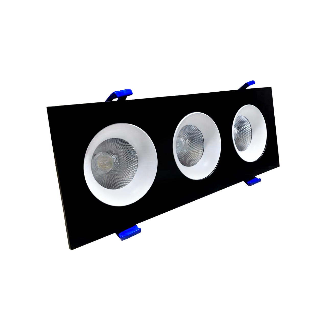 3.5" Triple Head Regressed LED Gimbal Downlight, 36W, 3000 Lumens, 5CCT ...