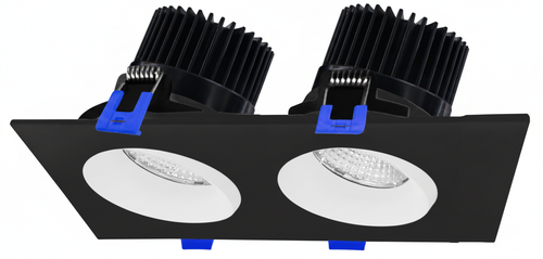 3.5" Dual Head Regressed LED Gimbal Downlight, 24W, 2000 Lumens, 5CCT ...