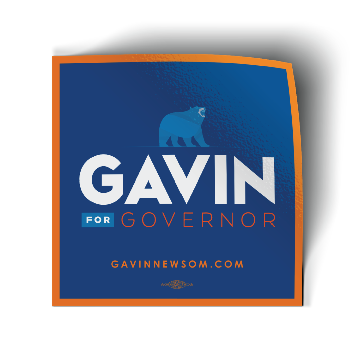 Gavin For Governor Combo (4" x 4" Vinyl Sticker -- Pack of Two ...