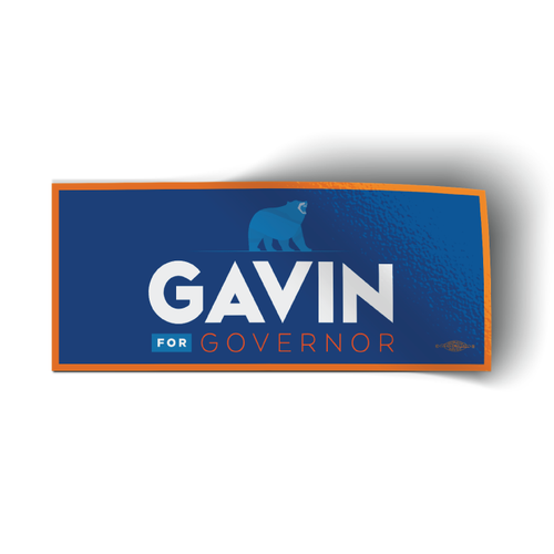 Gavin For Governor Combo (7" x 3" Vinyl Sticker -- Pack of Two ...