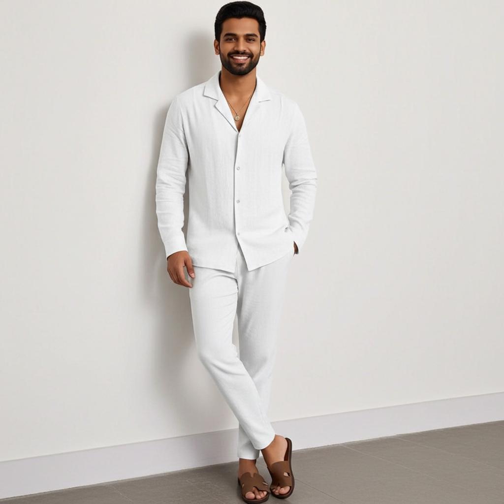 Ensemble Homme En Lin Laluna™ – Look d'Été Élégant