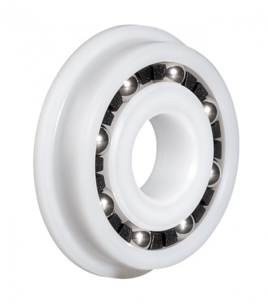 AR8AF-1/2B-6, SINGLE ROW, INCH SIZE, ACETAL PLASTIC FLANGED RADIAL BALL ...