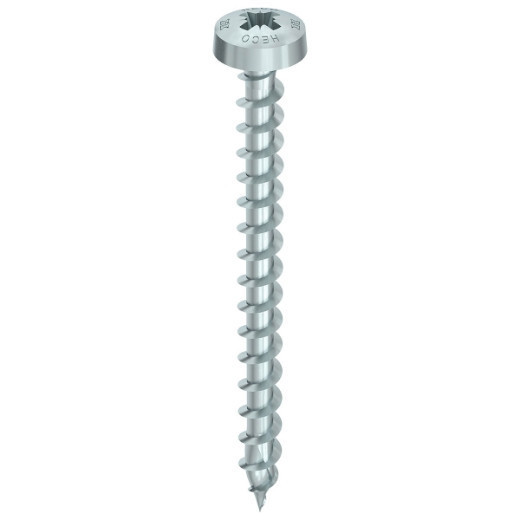 HECO 4.5mm PZ2 Pan Head Screws with Full Thread in Silver Zinc