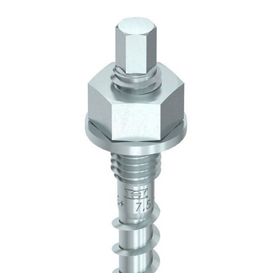 HECO 12mm SW8 M12 External Thread Screw Anchor in Silver Zinc