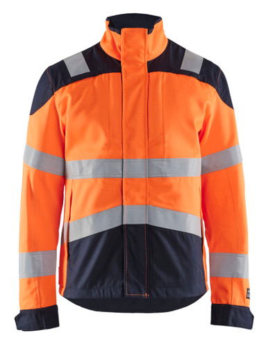 BLAKLADER 4089 Mens High Vis Orange Work Jacket in Multinorm Flame ...