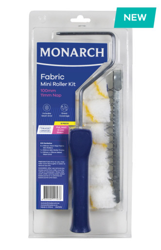 MONARCH Paint Kit | 100mm/11mm Nap Fabric MINI Roller Paint Kit with ...