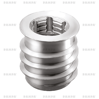 RAMPA TYPE SRD M6 Nut Inserts with Collar in Silver Zinc