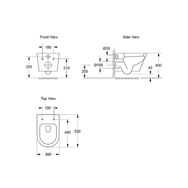 Evora Wall Hung Toilet