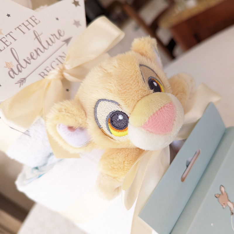 3 Tier Twin Luxury Lion King Posy Nappy Cake - Nappy Cake Shop