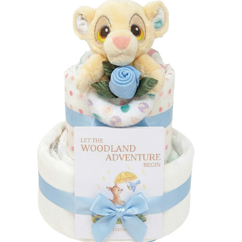 2 Tier Baby Boy Nappy Cake Lion King - Nappy Cake Shop