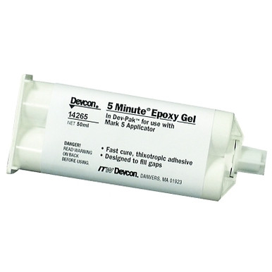 Devcon 5 Minute Epoxy Gel, 50 mL, Cartridge, Amber/Opaque (12 TUBE/CS)