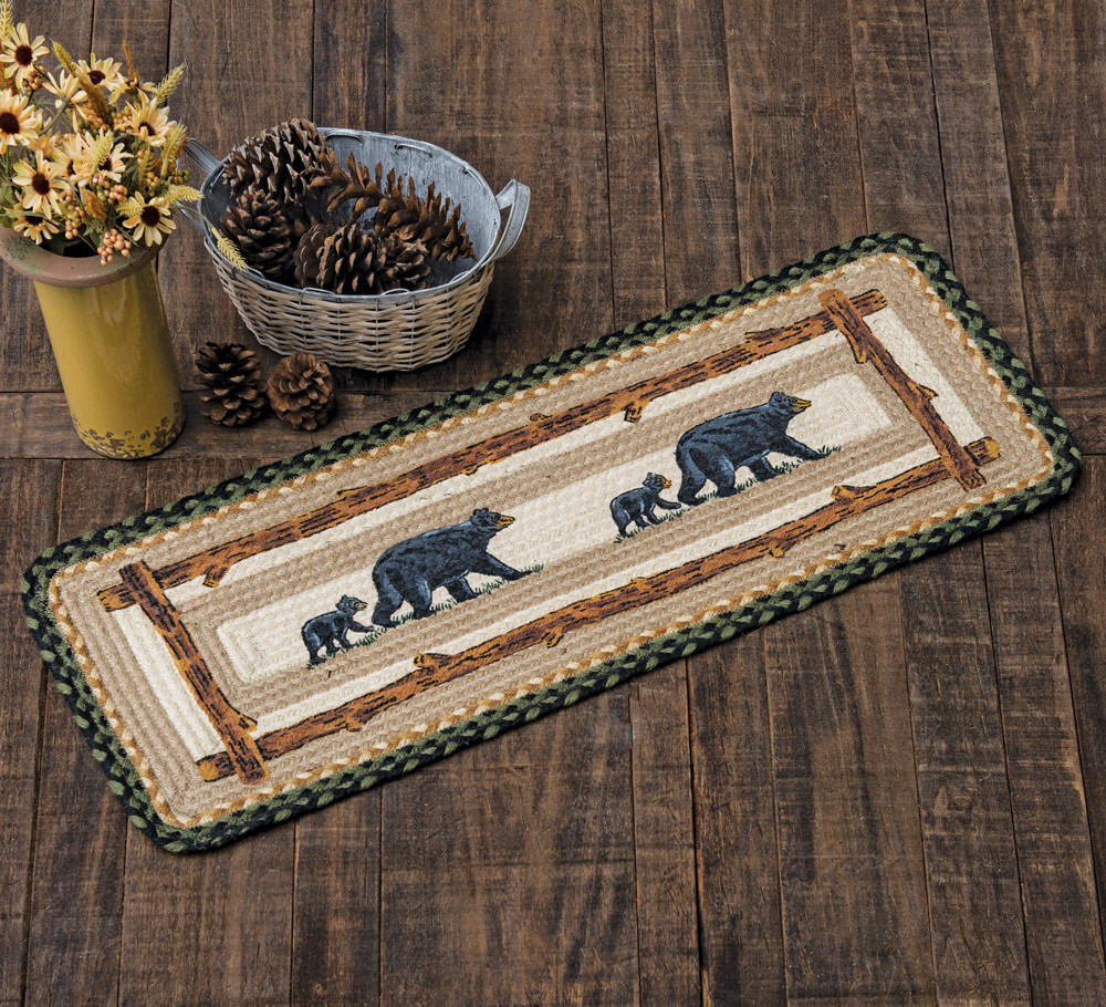 Bear Family Braided Table Runner | Black Forest Decor