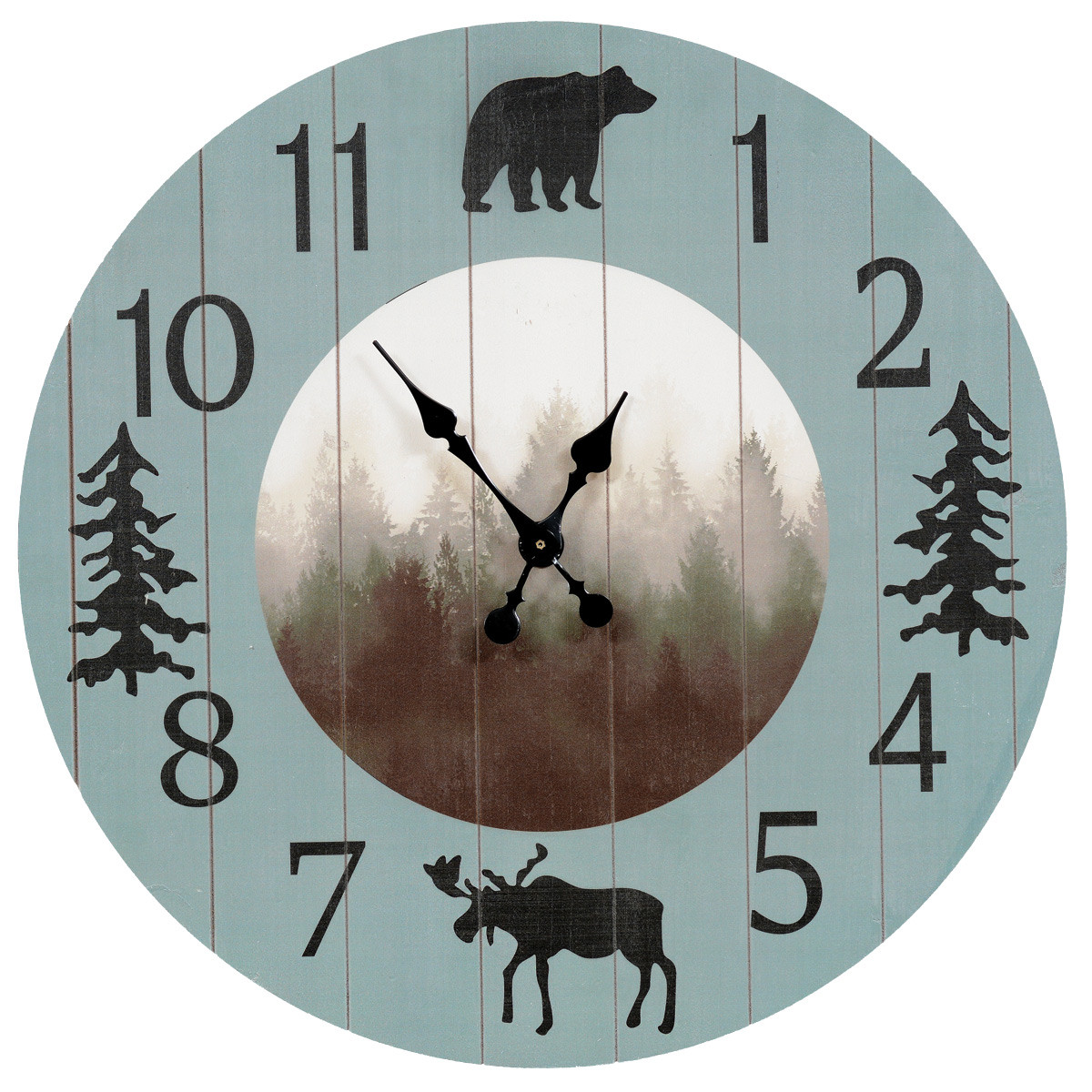 Rustic Clocks & Wildlife Clocks: Bear Mountain Time Wall Clock | Black ...