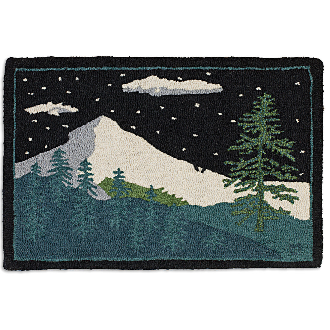 Cross Country Skiing Hooked Wool Accent Rug - BACKORDERED UNTIL 08/15 ...
