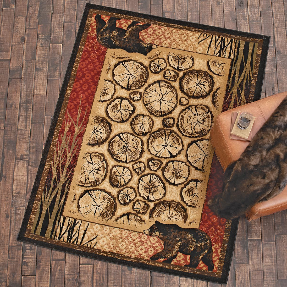 Timber Slice Rug - 5 x 7 | Black Forest Decor