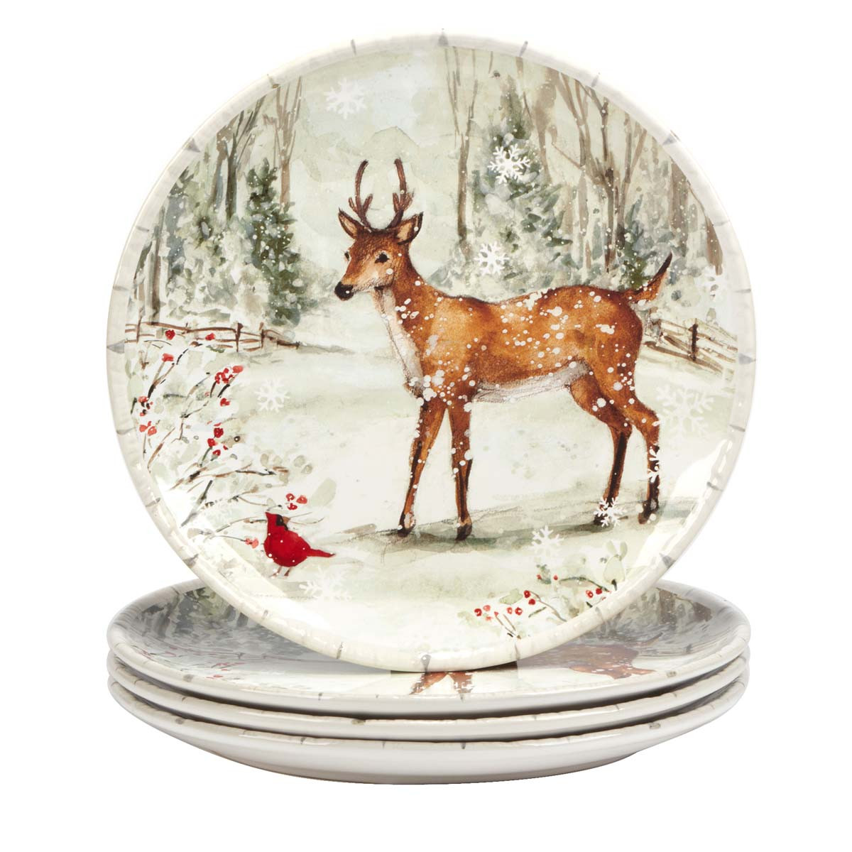 Winter Wildlife Dinnerware Set - 16 pcs | Black Forest Decor