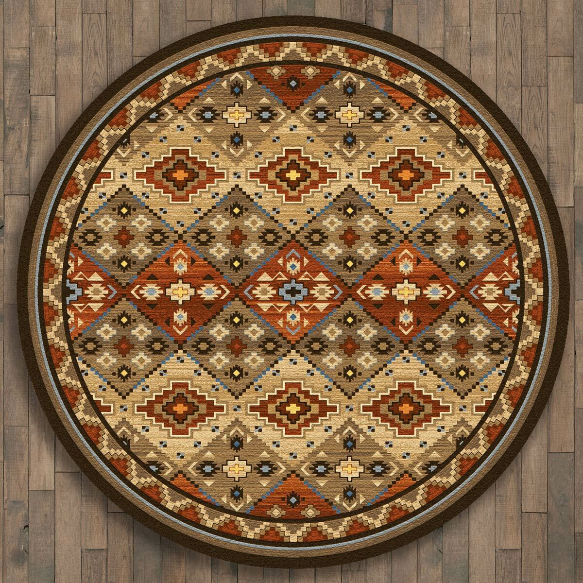 Wildlife Rugs: 8 Ft. Round American Lodge Rug | Black Forest Decor