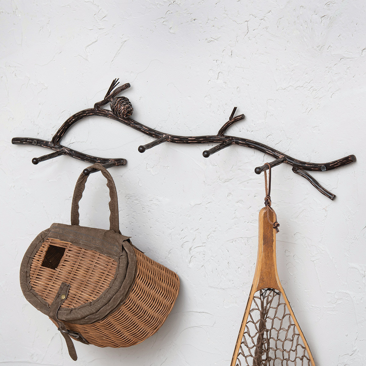 Pinecone Branch Wall Hooks | Black Forest Decor