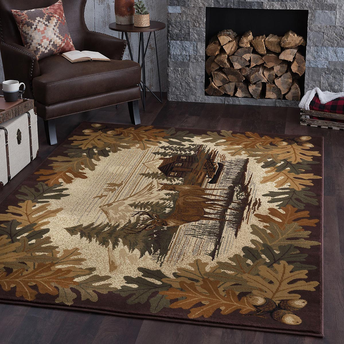 Hunting Retreat Rug - 5 x 7 | Black Forest Decor