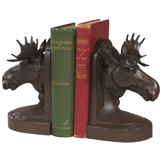 Large Moose Bookends | Black Forest Decor