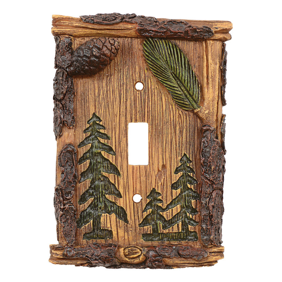Rustic Light Switch Covers: Pinecone & Tree Single Switch Cover | Black ...