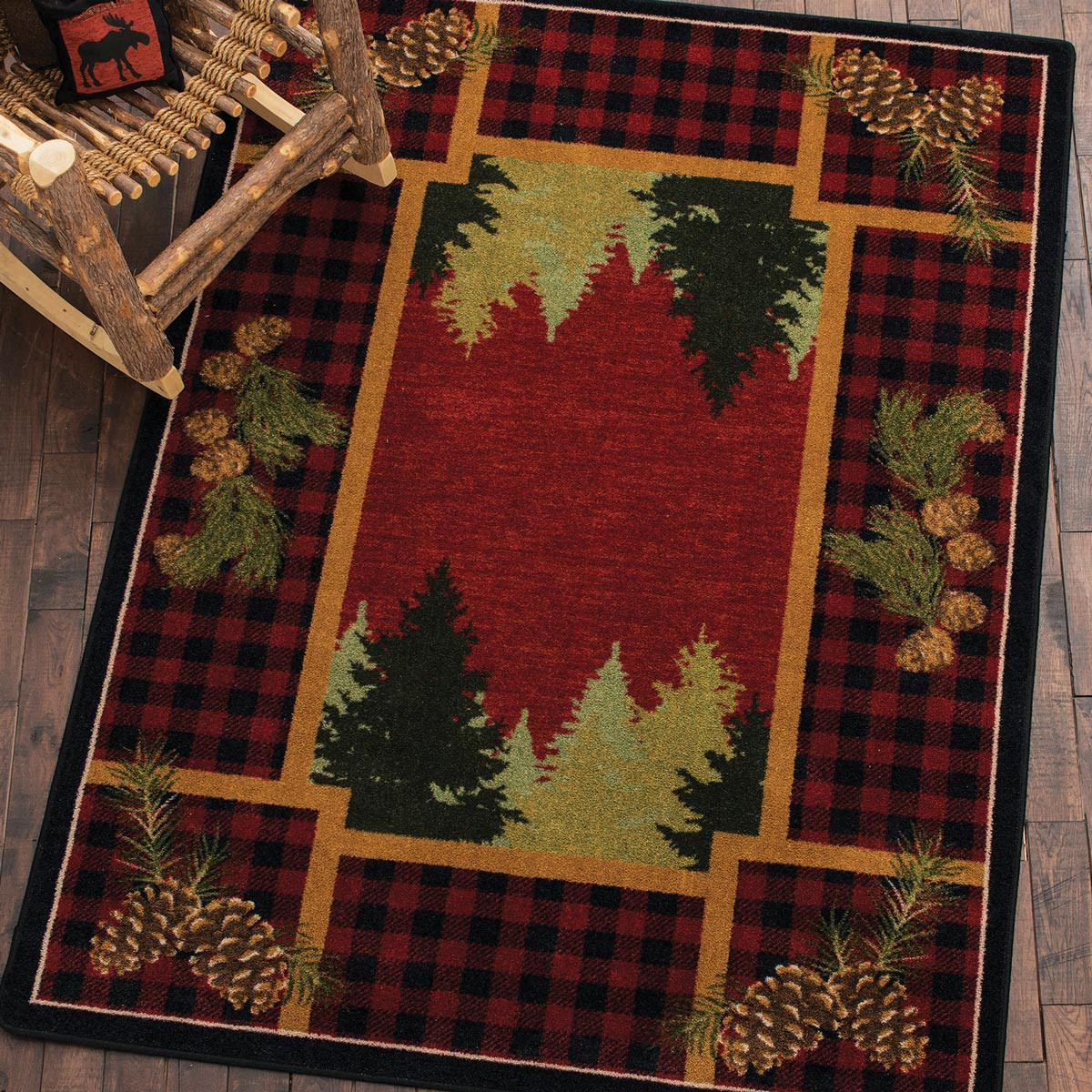 Plaid Woodsman Rug - 4 x 5 | Black Forest Decor