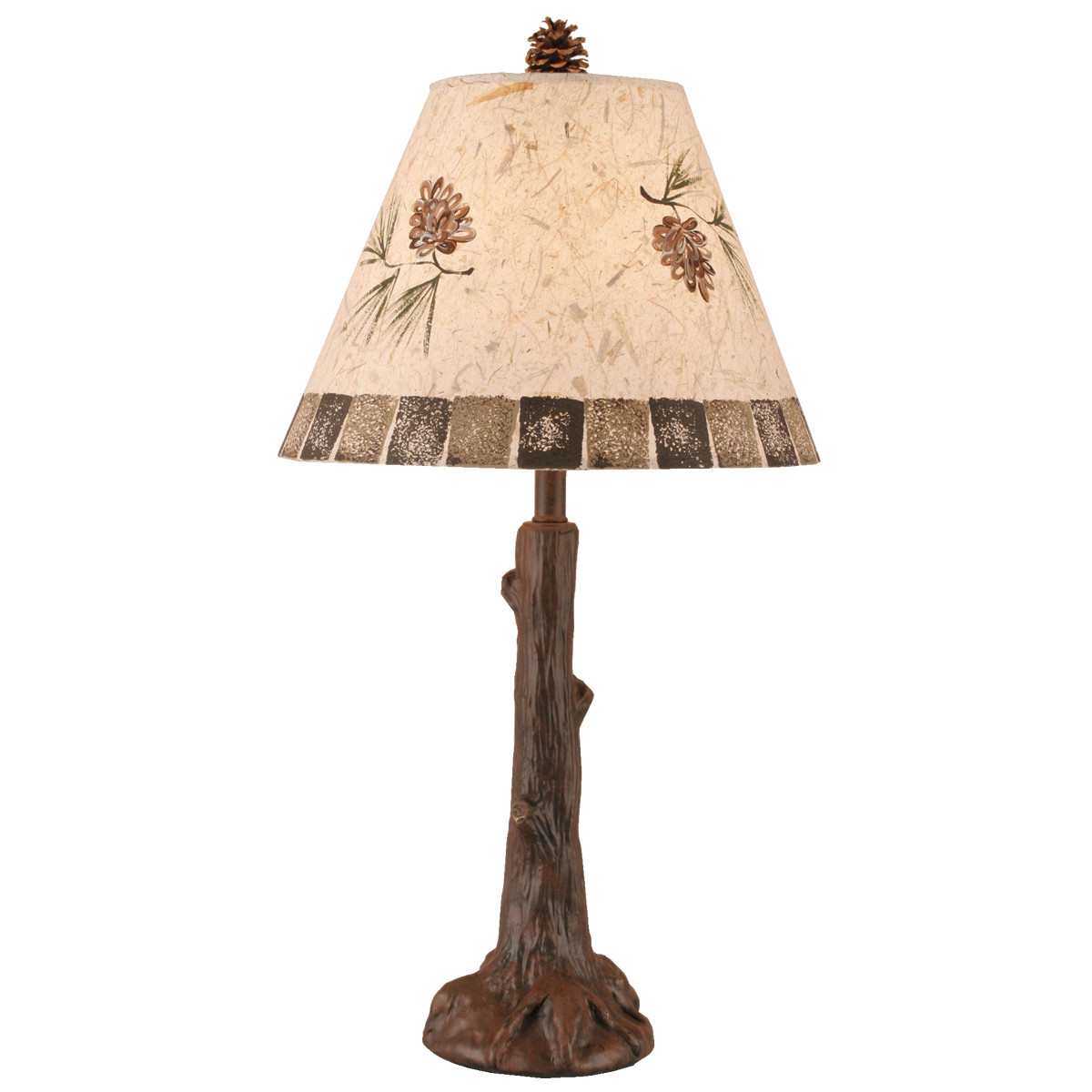 Red Oak Tree Trunk Table Lamp with Delicate Pinecone Shade|Black Forest ...