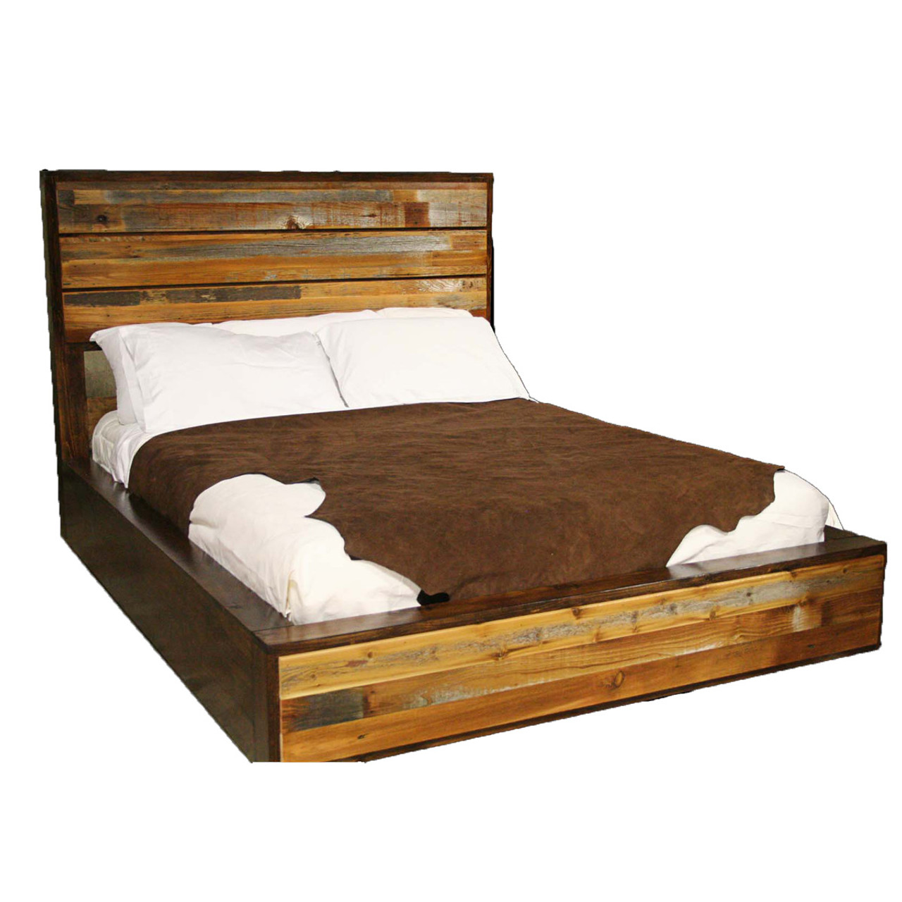 Rustic Barnwood Platform Bed - Queen | Black Forest Decor Rustic Barnwood Platform Bed - Queen | Black Forest Decor