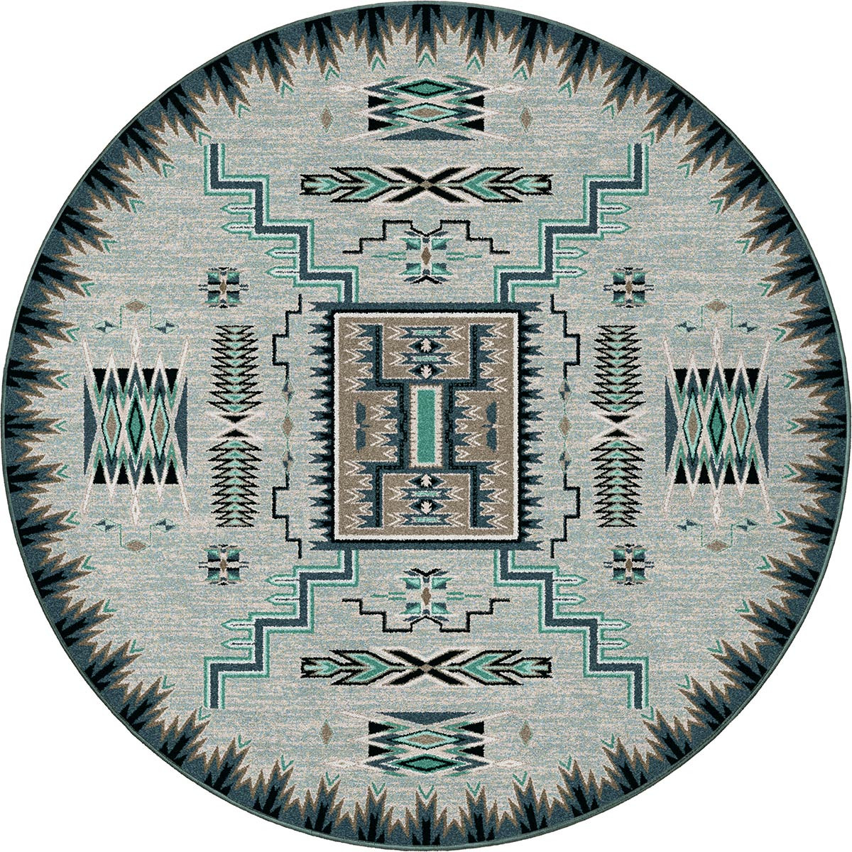 Desert Lightning Rug - 8 Ft. Round | Black Forest Decor