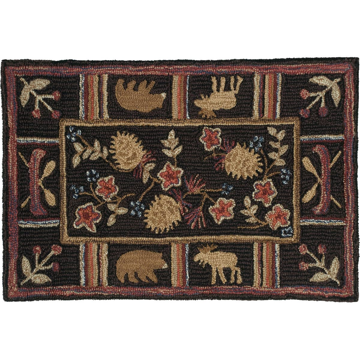 Canoe Bear & Moose Hooked Wool Rug - OUT OF STOCK UNTIL 02/05/2025 ...